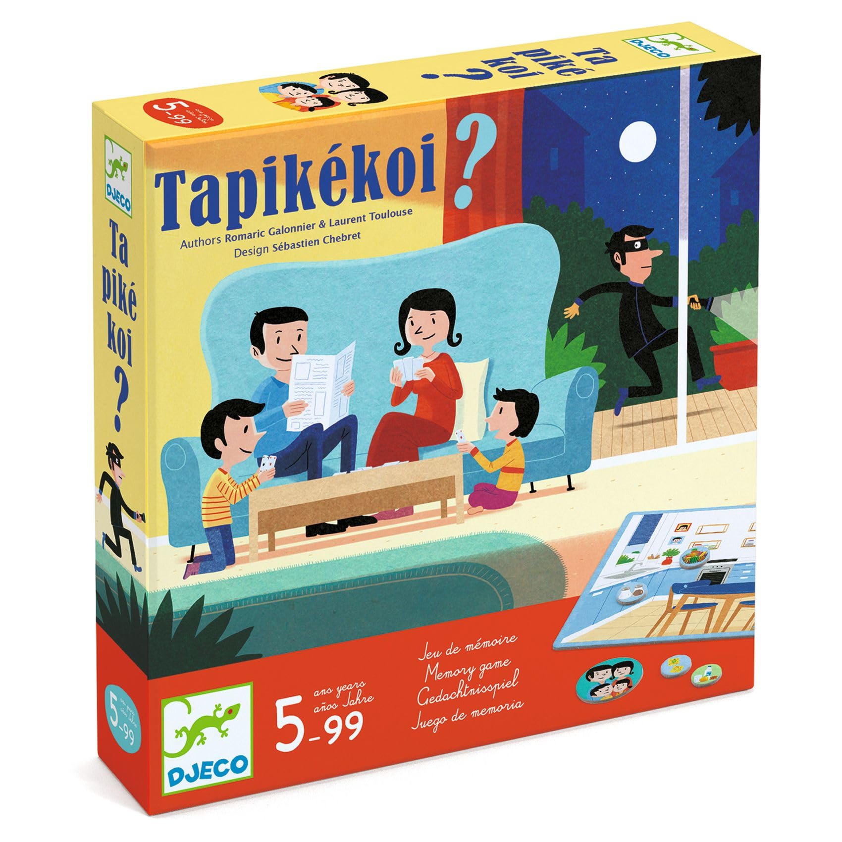 DJECO Tapikékoi Board Game - Memory Training Family Game with Household Items - Kinderspiel des Jahres Recommended - Fun Educational Children Bonding Activity - Toys for Boys & Girls, 5+ Years