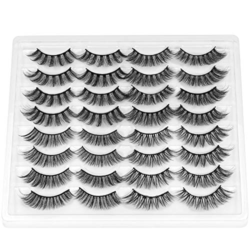 DYSILK False Eyelashes Lashes Mink - Mink Lashes Fluffy 16 Pairs 6D 4 Styles Mixed Lashes Faux Eyelashes Wispy Fluffy Natural Look Fake Eyelashes Mink Lashes Soft Reusable Eye Lashes | 15mm 18mm