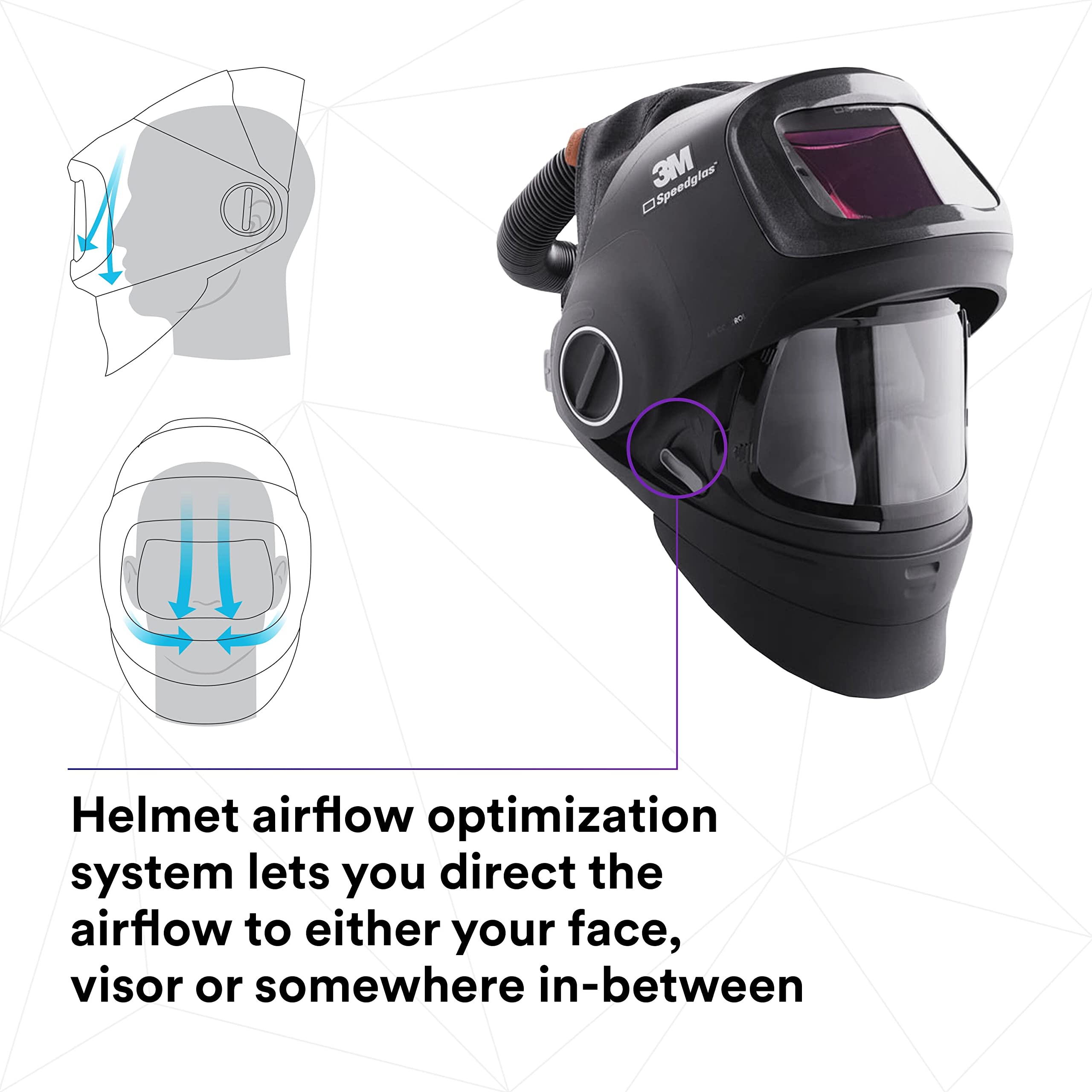 3M Speedglas Heavy-Duty Welding Helmet G5-01 with G5-01TW ADF and Adflo High-Altitude PAPR Assembly, Bluetooth, Natural Color Technology, 46-1101-30i , Black