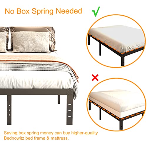 Bednowitz Twin Bed Frames, 18 Inch High Metal Bed Frame, Noise-Free Platform Bed No Box Spring Needed, 4000lbs Heavy Duty Support Mattress Foundation, Easy Assembly, Black