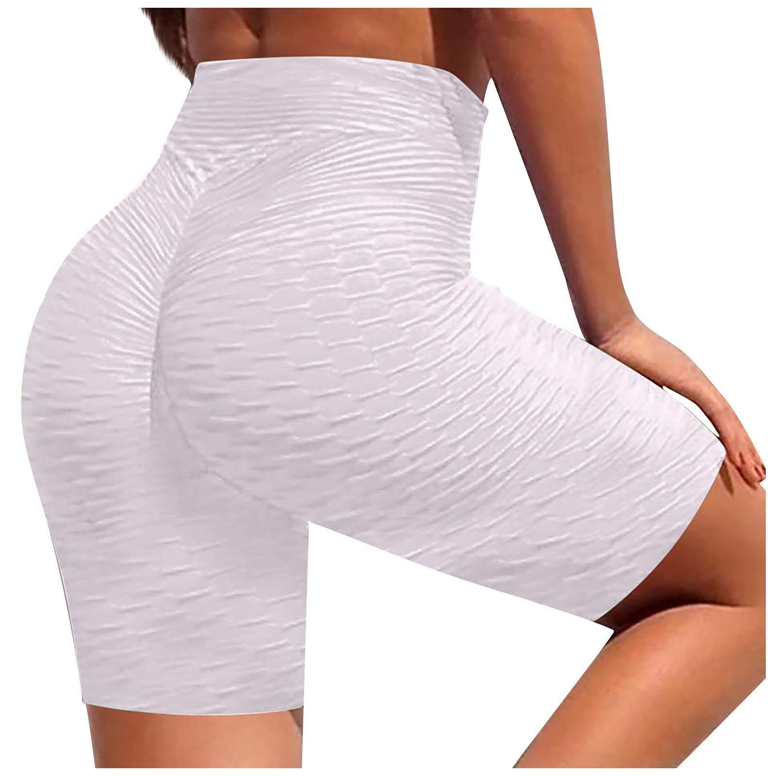 Bblulu 2 Pack Women's Textured Booty Tights High Waisted Ruched Butt Lifting Leggings Tummy Control Push Up Workout Yoga Pant