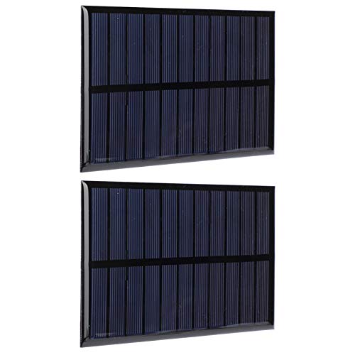 2Pcs Mini Solar Panel Cell Power Charger Module, Cell Board Module 100CM Red and Black Line 5.5V 1.6W