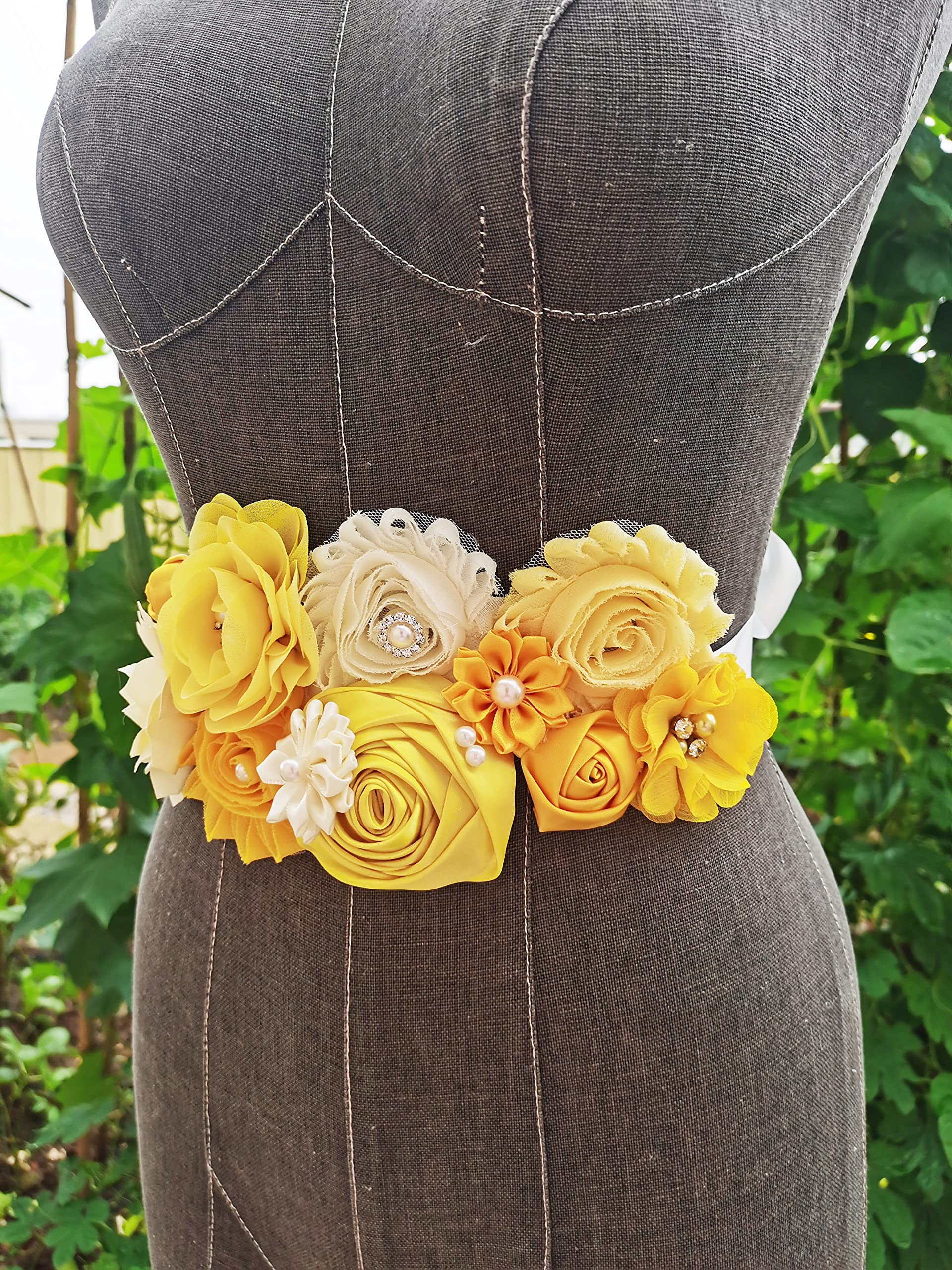 HOSINSECT New Maternity Pregnancy sash for Mom to be Baby Shower sash (Yellow)