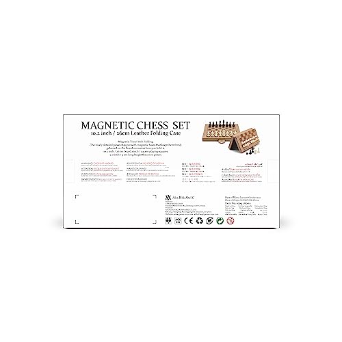 A&A Magnetic Travel Chess Set w/Folding Chess Board, Educational Toys for Kids and Adults - 8"(20cm) * 8"(20cm) Board