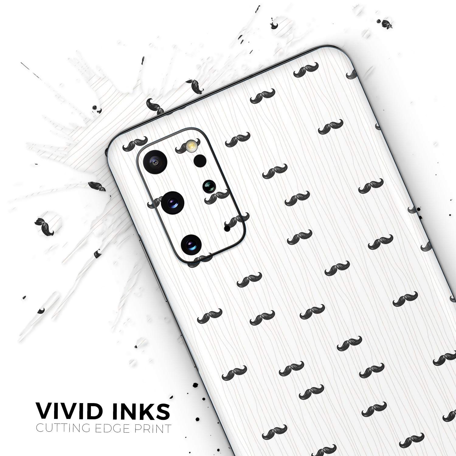 DesignSkinz The Micro Mustache Pattern Protective Vinyl Decal Wrap Skin Cover Compatible with The Samsung Galaxy S20 (Screen Trim & Back Glass Skin)