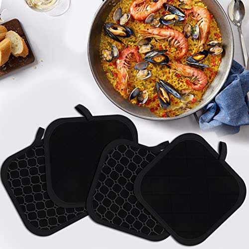 4 Pack Hot Pads for Kitchen Pot Holders for Kitchen Heat Resistant Oven Mitts and Pot Holders Sets Oven Terry Cloth Hot Pads Pot Holders for Cooking Baking