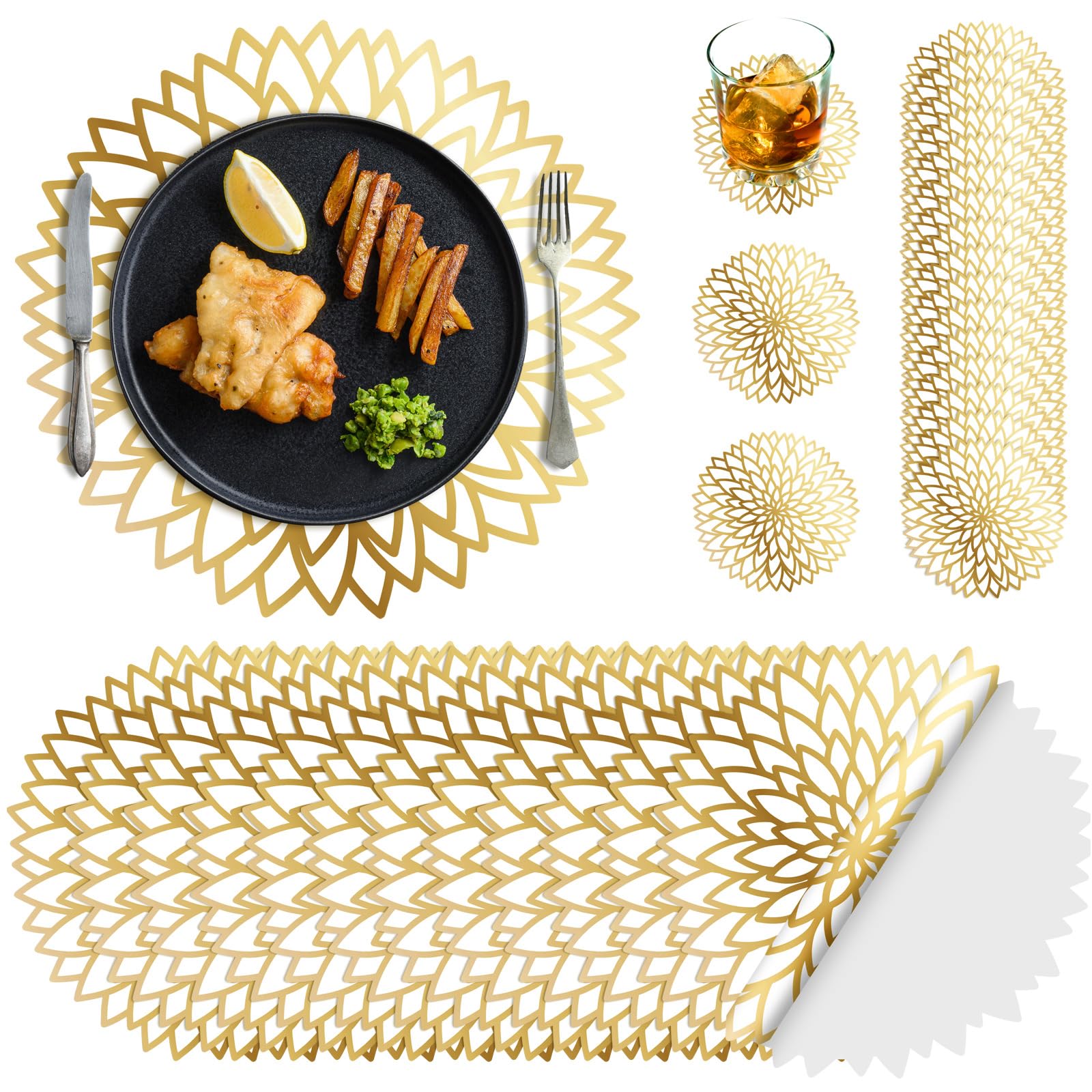200 Fall Maple Leaf Placemats Decorations Disposable Harvest Leaf Paper Placemats and Coasters Set Thanksgiving Autumn Maple Leaves Shaped Chargers Table Mat Fall Leaf Placemats