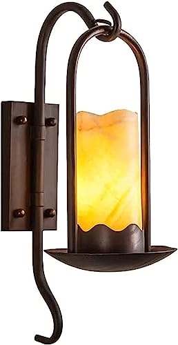 BAUFAS Wall Sconce Light Fixture Waterproof Wall Sconce Light Fixture Wrought Iron Marble Candle Outdoor Wall Mount Light Exterior Wall Sconce Lighting Waterproof Stairs Porch Lights Fixtures