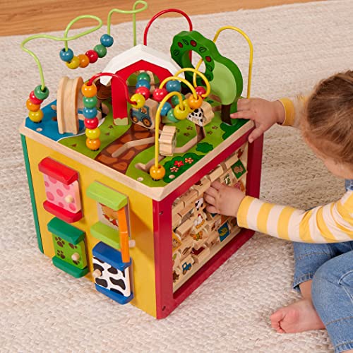 Battat β Wooden Activity Cube β Discover Farm Animals Activity Center for Kids 1 year +, Standard