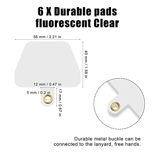 6pcs Phone Tether Tab, Clear Phone Strap Tether Tab Heavy Duty Multifuctional Cell Phone Lanyard Patch Pad for iPhone Most Smartphones, Without Adhesive (Trapezoidal)
