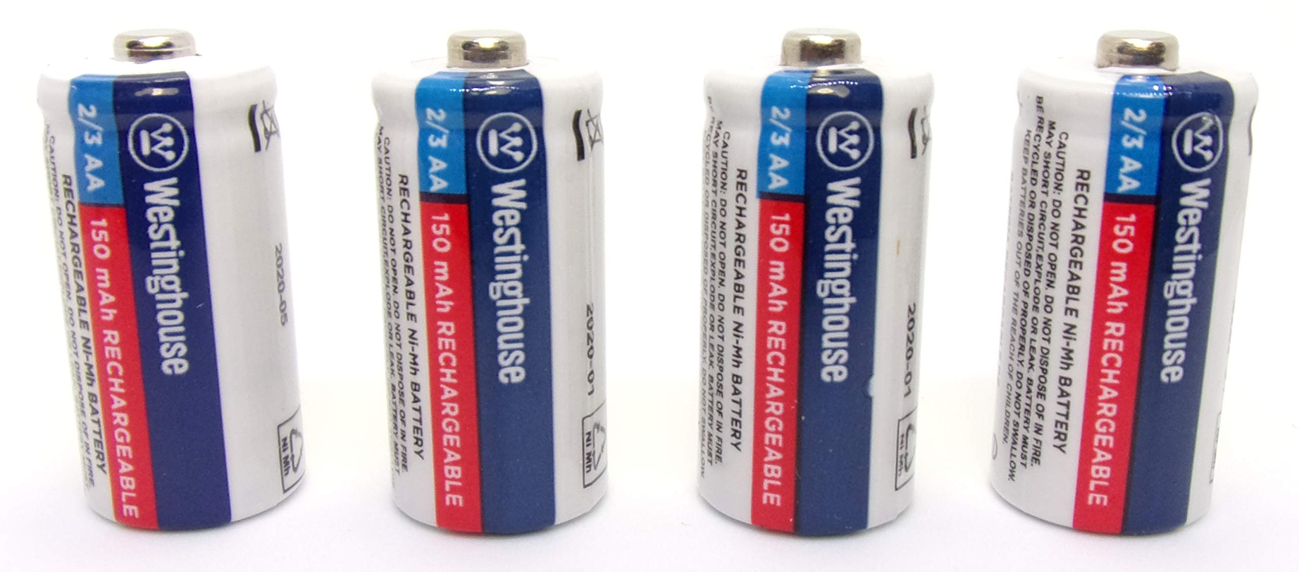 4X Westinghouse 2/3 AA Ni-Mh Battery Batteries Rechargeable 1.2 V Volt 150 mAh Reusable Chargeable by JL Missouri Parts