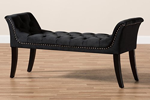 Baxton Studio Herblay Bench, Black