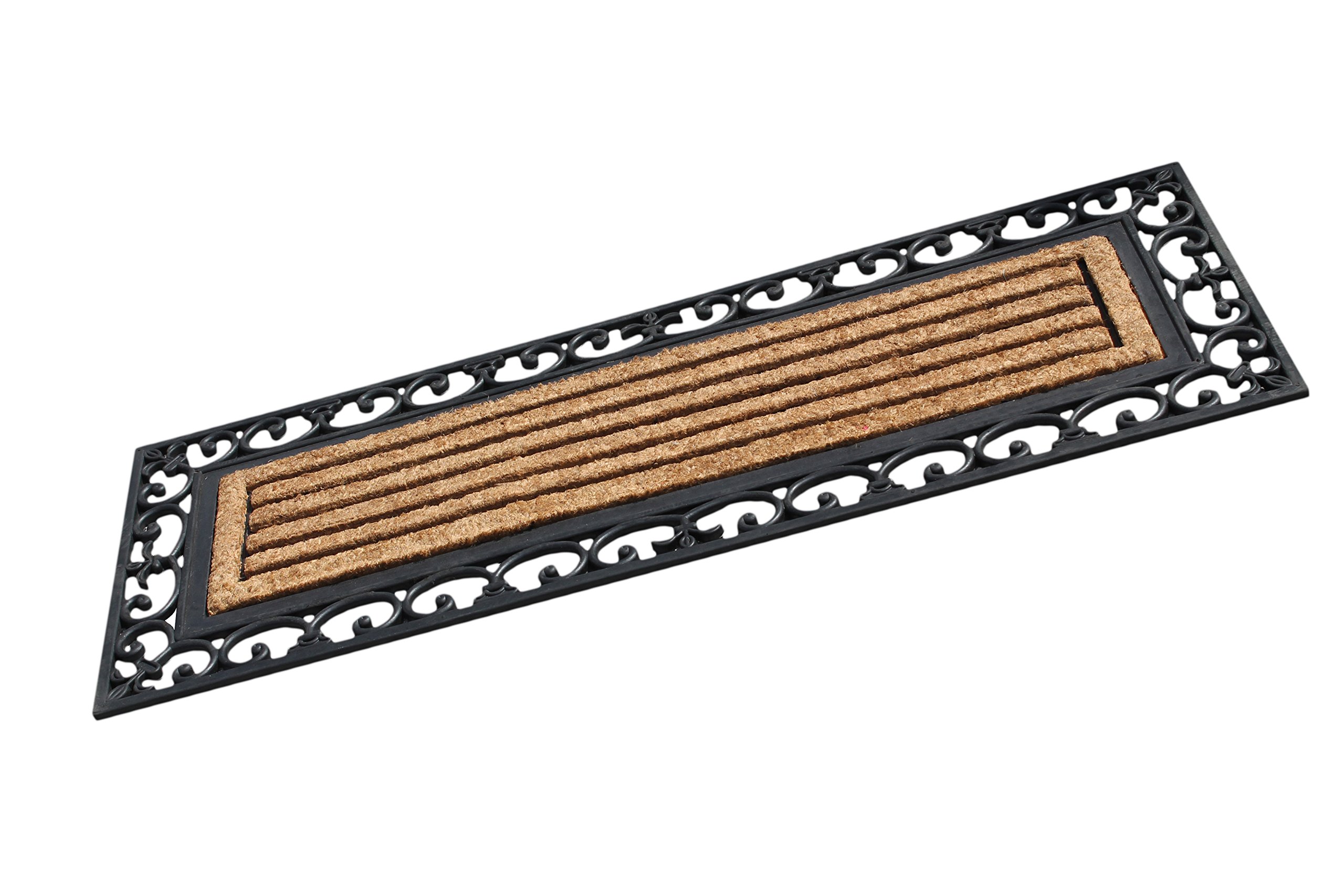A1 Home Collections First Impression Clarence Rubber and Coir Molded Doormat, 18'' L x 48'' H
