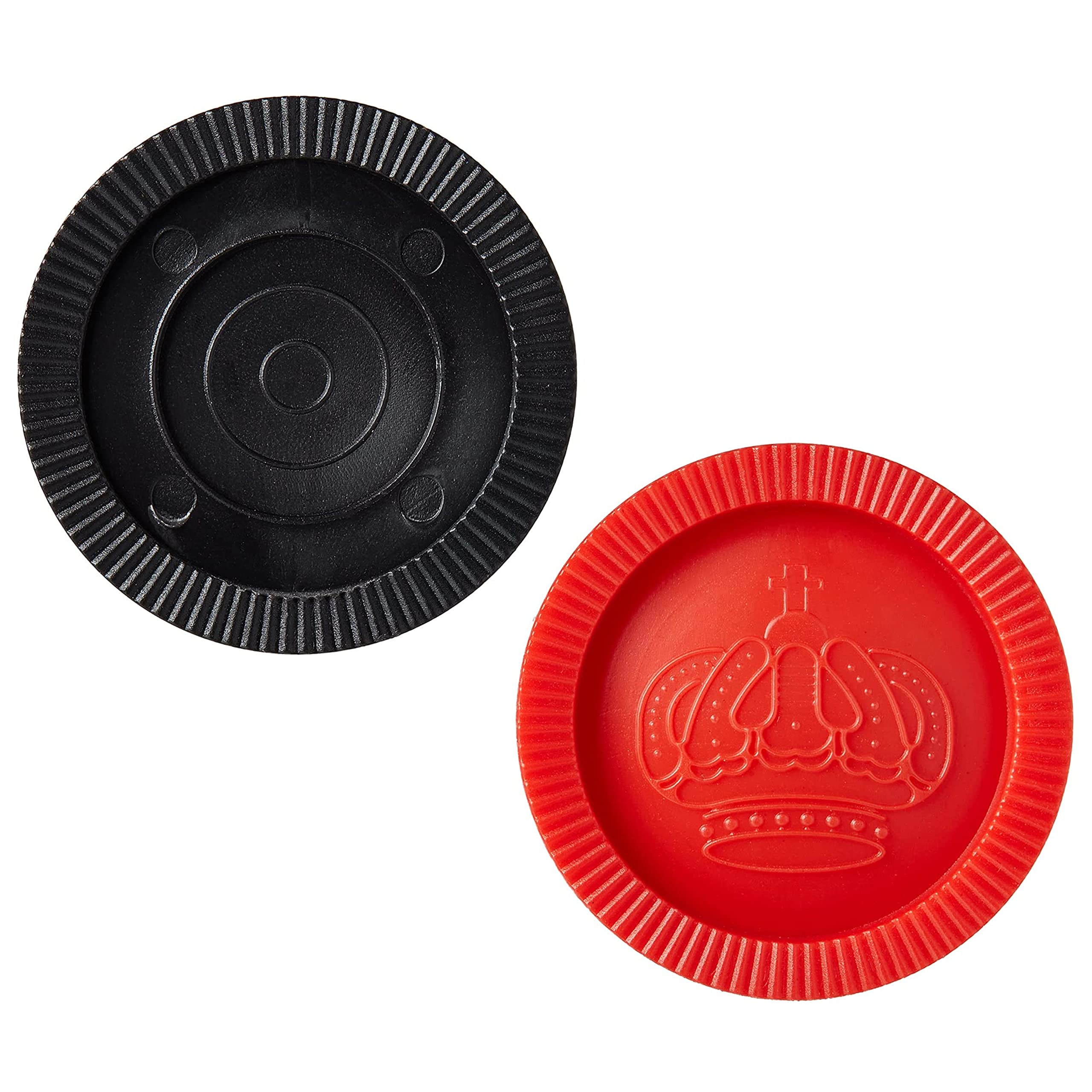 24 Replacement Checkers - Extra Red/Black Interlocking Plastic Pieces for Board Games and Rec Rooms, 1 1/2 Inch Wide