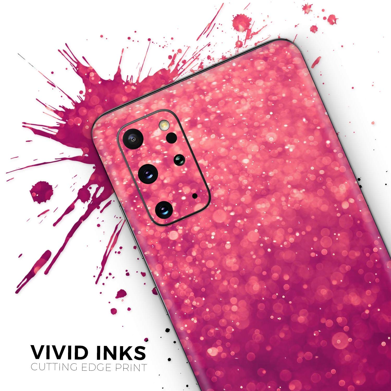 DesignSkinz Unfocused Pink Glimmer Protective Vinyl Decal Wrap Skin Cover Compatible with The Samsung Galaxy S20 (Screen Trim & Back Glass Skin)