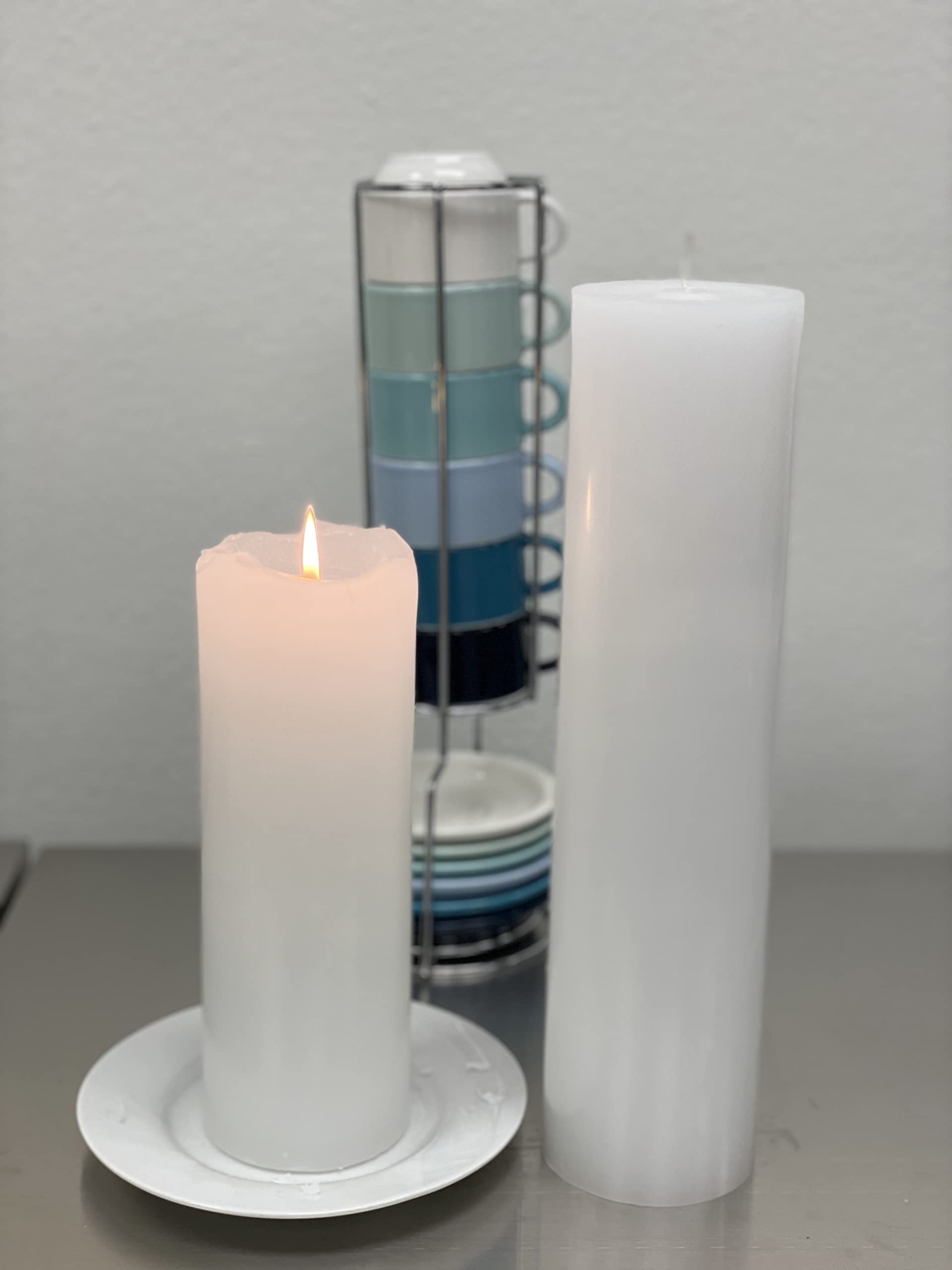 3x12 White Pillar Candle Unscented Home Decor Candle (D:7.5 cm H:31 cm)
