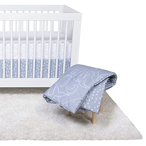 Trend Lab Modern Baby Crib Bedding Set for Boys or Girls | Save The Polar Bears 4 Piece Nursery Décor Quilt, 2 Fitted Crib Sheets, and Dust Ruffle Skirt - Grey, 80005