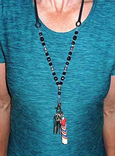 Beaded Women's Universal Lanyard Silicone Strap, Cell Phone Teacher Nurse Keys Keychain Exersize ID Card Badge Holder