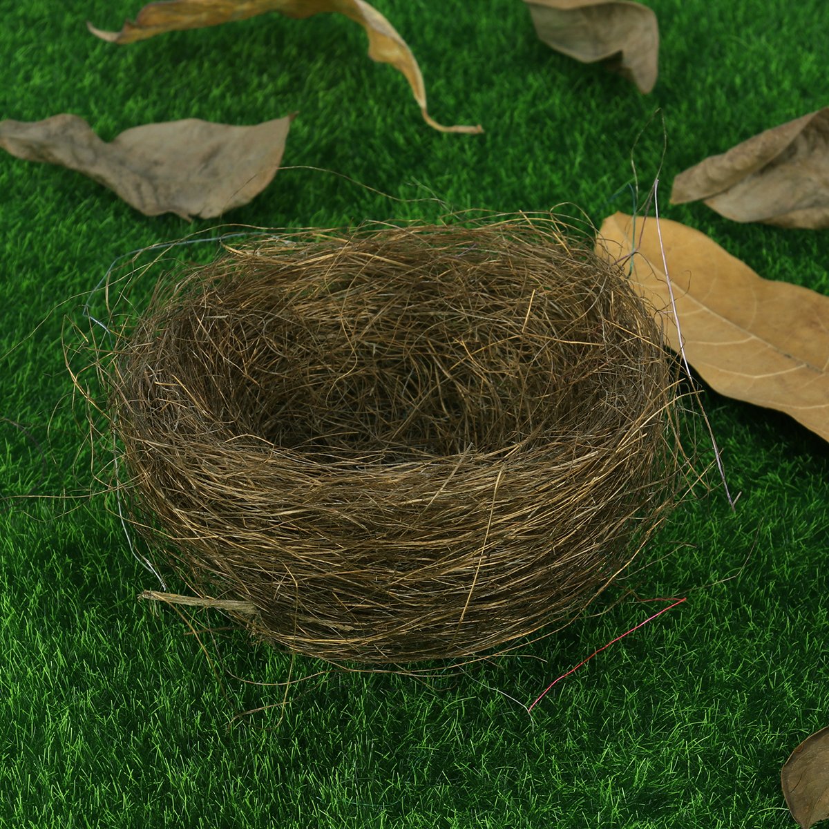 6pcs Artificial Bird Nest Birdhouses Garden Nature Art Craft Wedding Home Decoration - Coffee