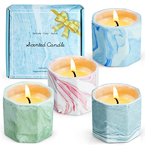 Scented Candles Set, Candles for Home Scented, Aromatherapy Candles for Home, Soy Wax Candles Set 4 x 2 oz, Wonderful Gifts for Mother, Women, Friends and Coworkers, Mothers Day Gifts