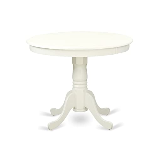 East West Furniture ANKE3-LWH-W Dining Room Table Set, 3-Pieces