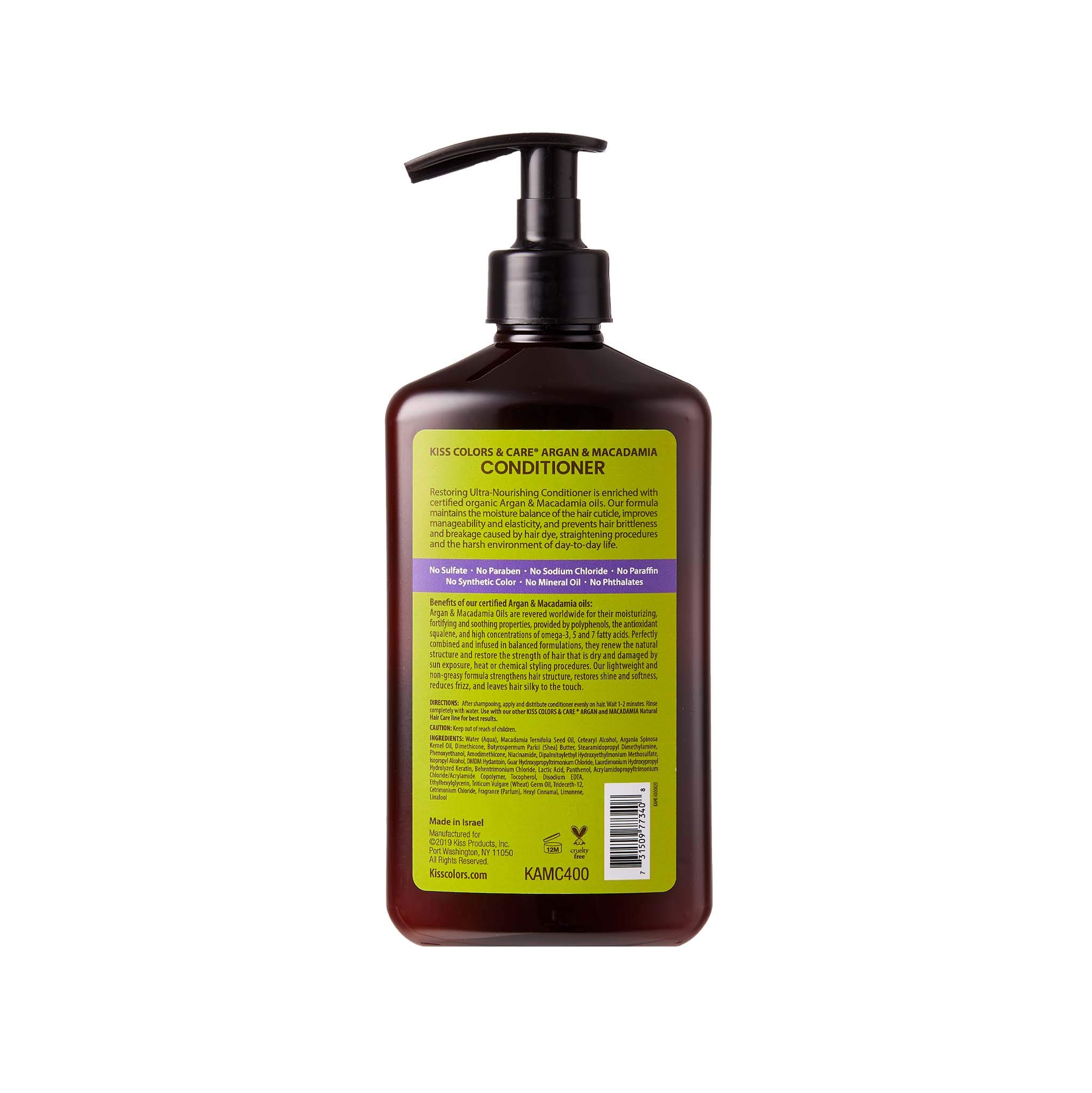 KISS Color & Care Argan & Macadamia For Dry and Damaged Natural Hair Shampoo & Conditioner Value Set