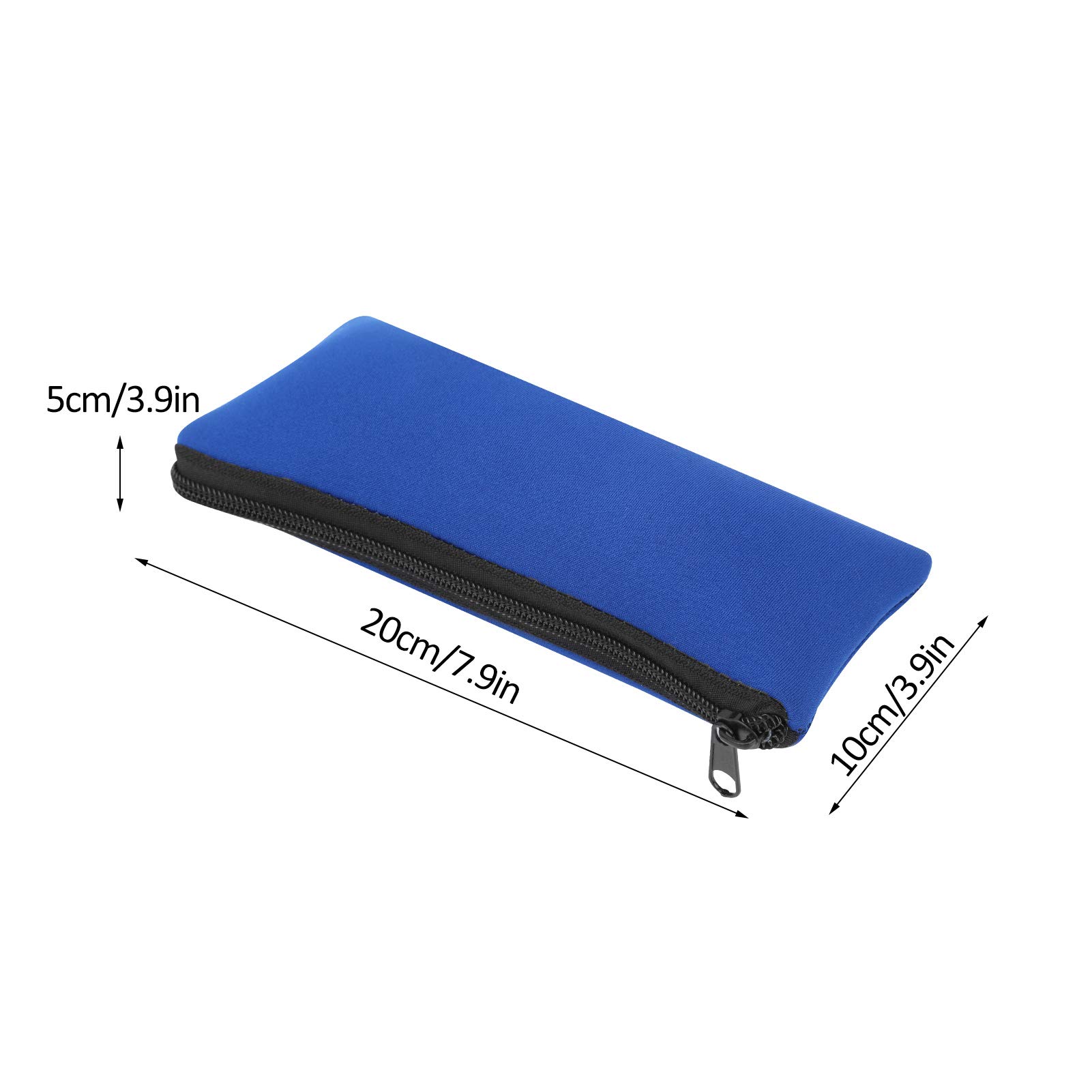 Alomejor 3pcs Pen Bag Pencil Case Soft Neoprene Waterproof Storage Bag for Camping Climbing Traveling Wearable Pen Bag (Blue)