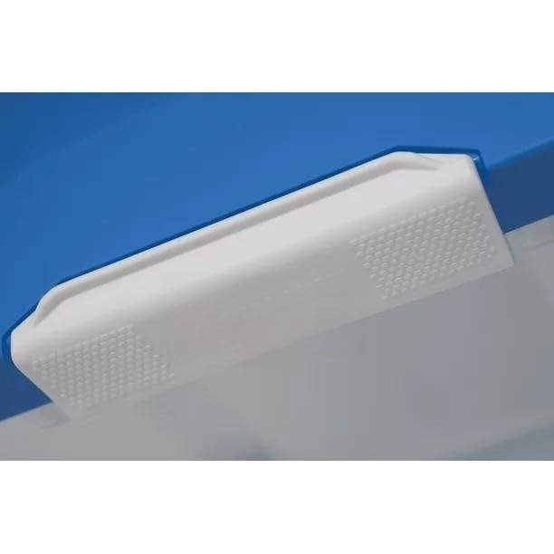 200 Quart Latching Rolling Plastic Storage Bin Container, Clear, Set of 2