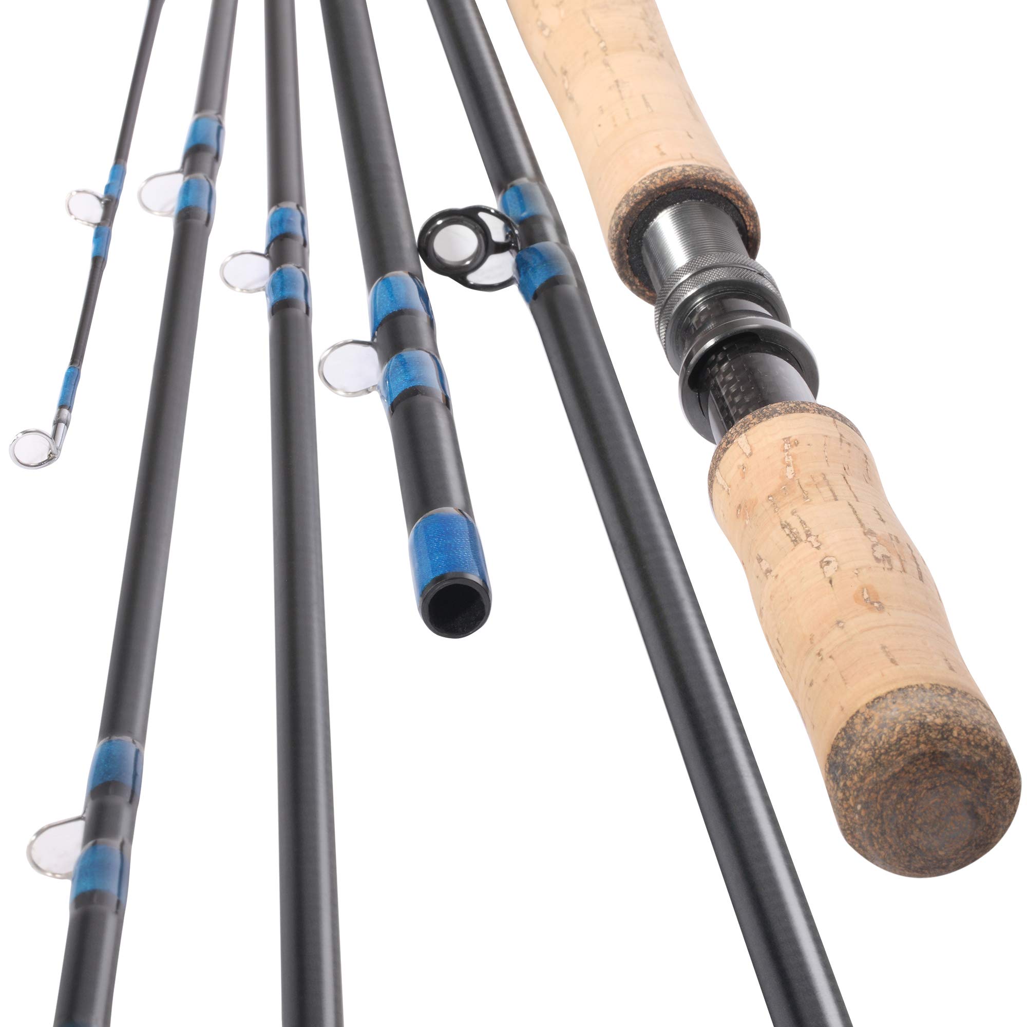 13' Spey Fly Fishing Rod 6 Sections 13FT 8/9 Spey Rod Carbon Fiber Blanks Two Handed Handle Cork Grip