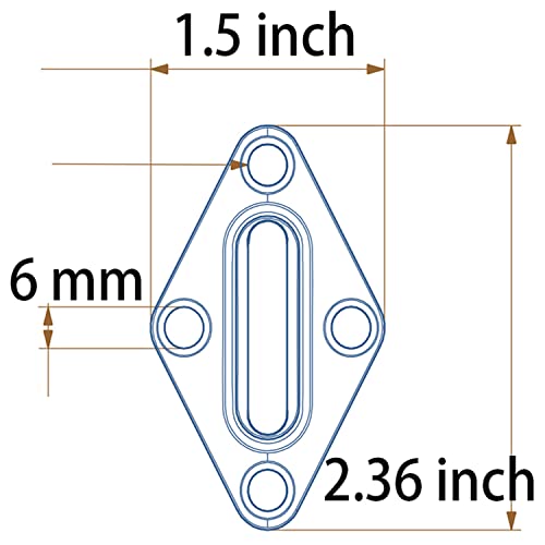 4 Pcs 2.3 Inch 304 Stainless Steel Pad Eye Plate Hook with Screws for Suspension, Ceiling Hooks, Marine Application Hook