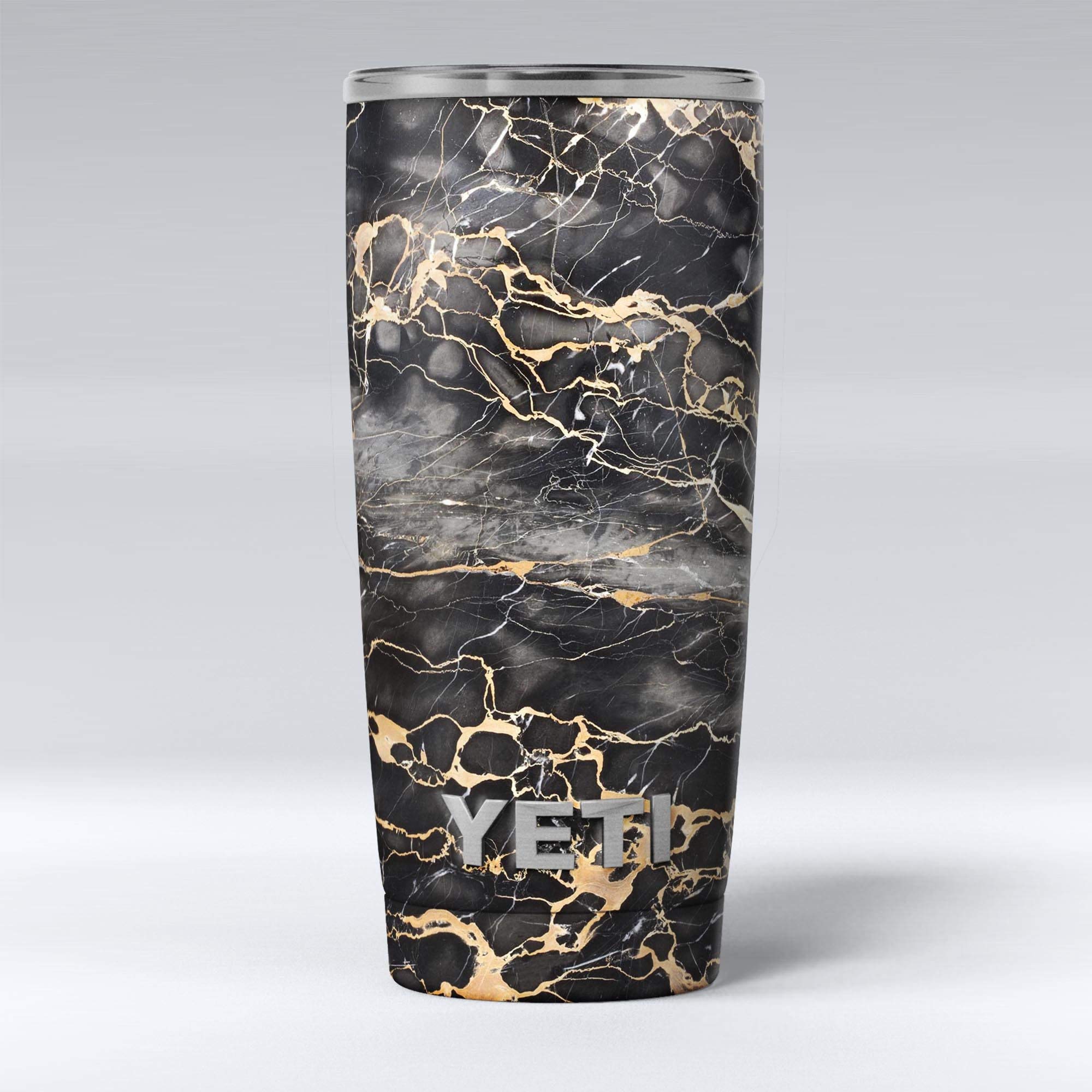 Design Skinz Black and Gold Marble Surface - Skin Decal Vinyl Wrap Kit Compatible with The Yeti Rambler Cooler Tumbler Cups