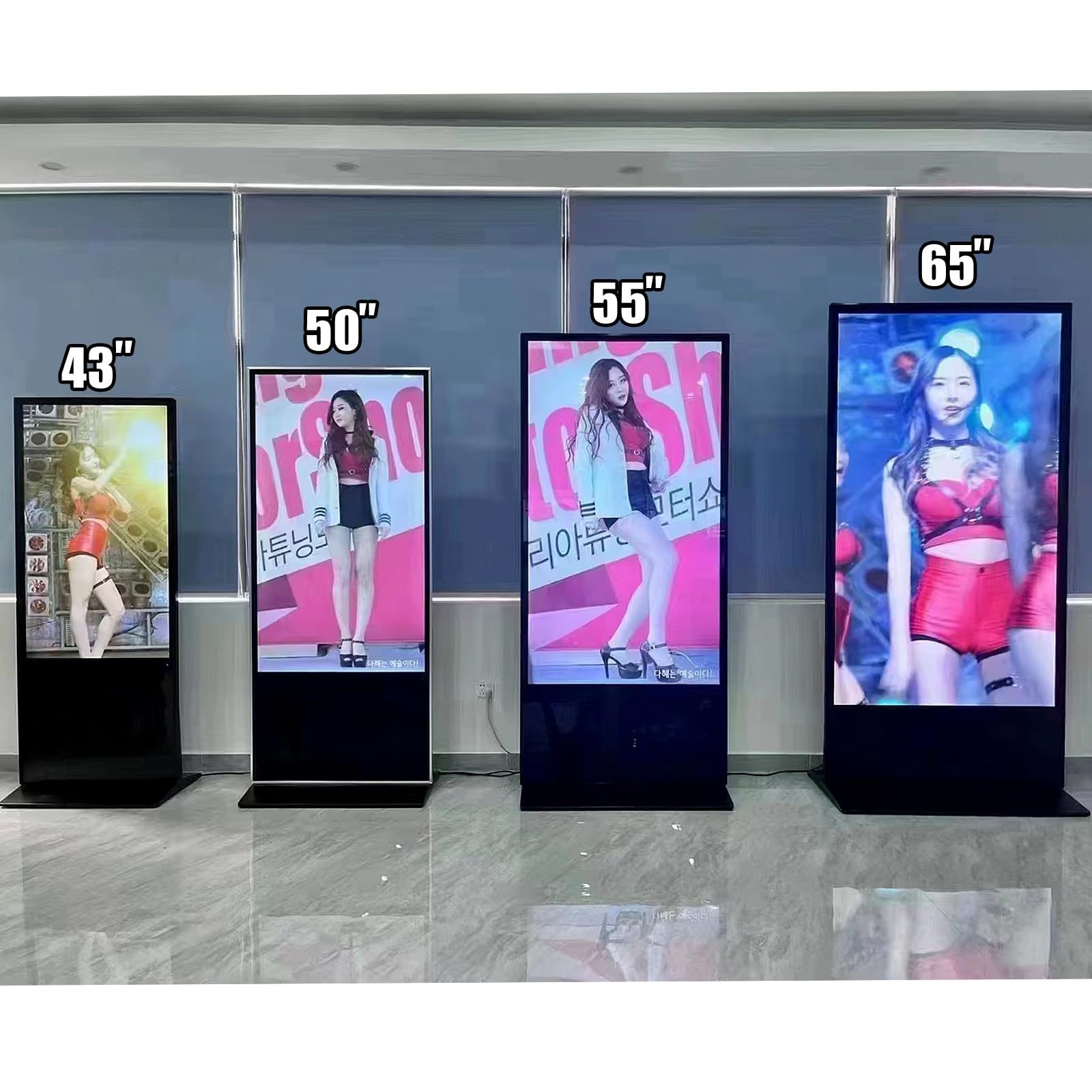 65 Inch Digital Signage Kiosk Non-touchscreen,8GB+128GB Android 11, Floor Standing Lcd Digital Signage, Commercial Interactive Advertising Display Screen, Digital Signage with Auto Media Player Black