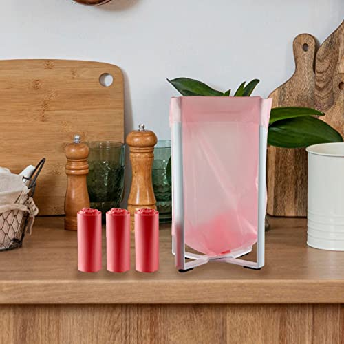 Multifunctional White Eco Kitchen Stand Holder and Drainer, Stand Support Storage Rack Plastic Bag Dispenser for Plastic Bags, Bottles, and Cups (50 Plastic Bags Included)