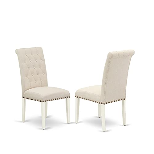 East West Furniture HLBR5-LWH-02 Dining Room Table Set