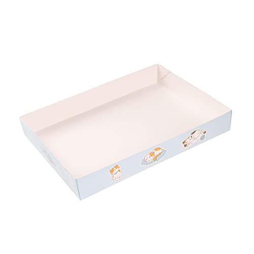 AWHAO Disposable Cat Litter Box Litter Pan Kitty Travel Toilet Potty Toilet for Indoor Cats, Blue 35x25.5x5cm