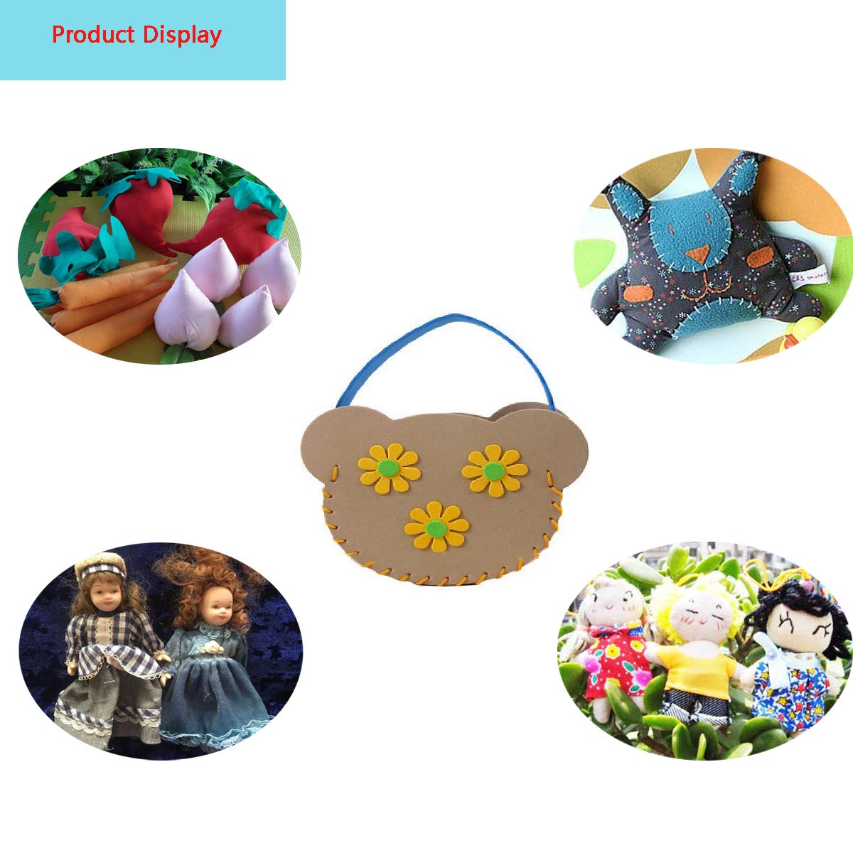 50 Pcs 4" x 4" Craft Fabric, Craft Bundle Patchwork, Pre-Cut Quilt Squares, Quilting Fabric Bundles with Sewing Kit for DIY Artcraft Pattern