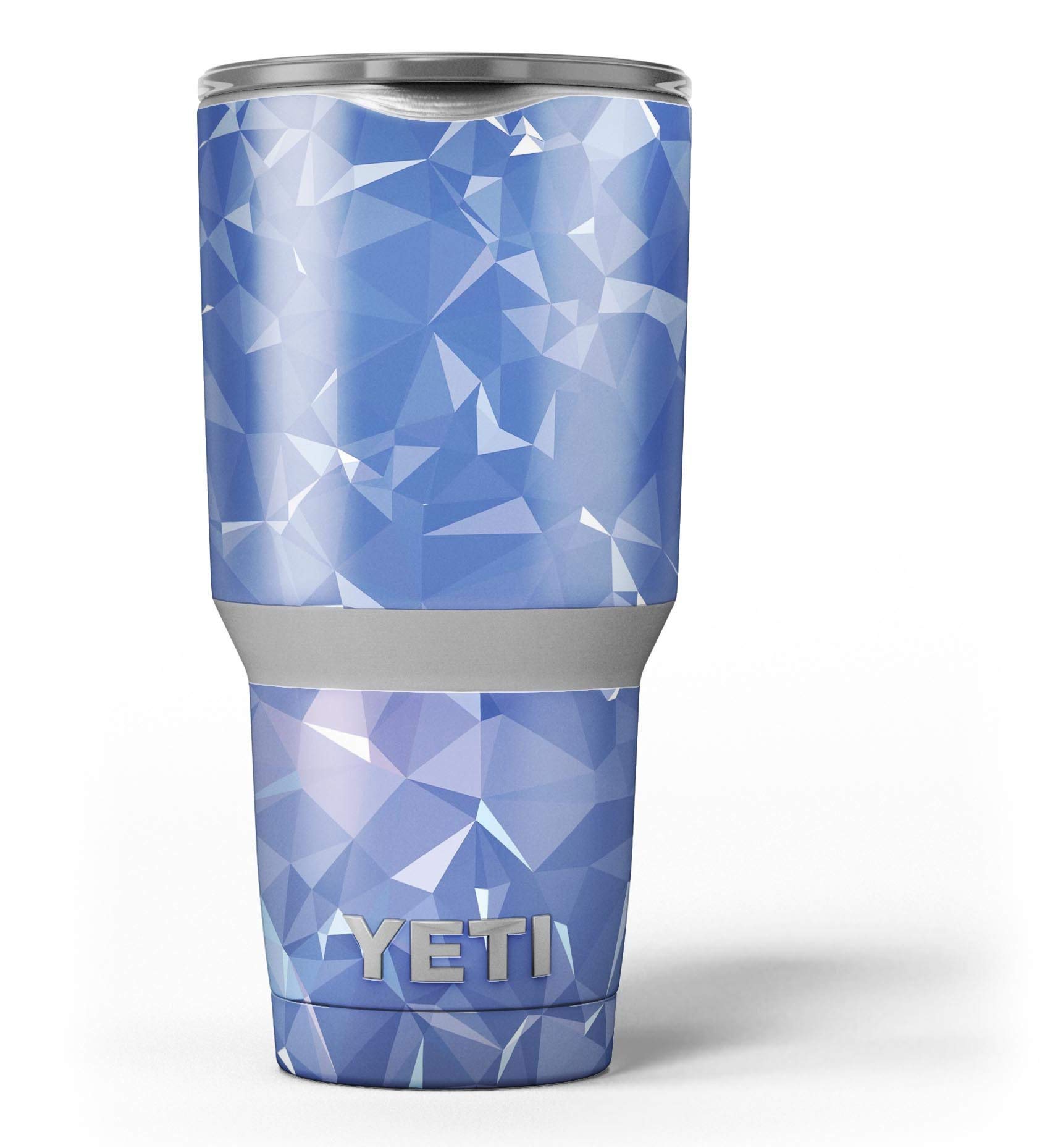 Design Skinz Blue Geometric V16 - Skin Decal Vinyl Wrap Kit Compatible with The Yeti Rambler Cooler Tumbler Cups