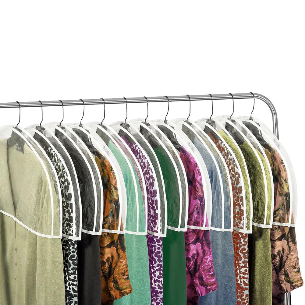 5 PACK Clear Clothing Hanger Shoulder Covers, Shoulder Cover for Clothes Closet Bulk clothes for Hanging Clothes, Suit, Coats, Jackets, Dress Open Closet Storage