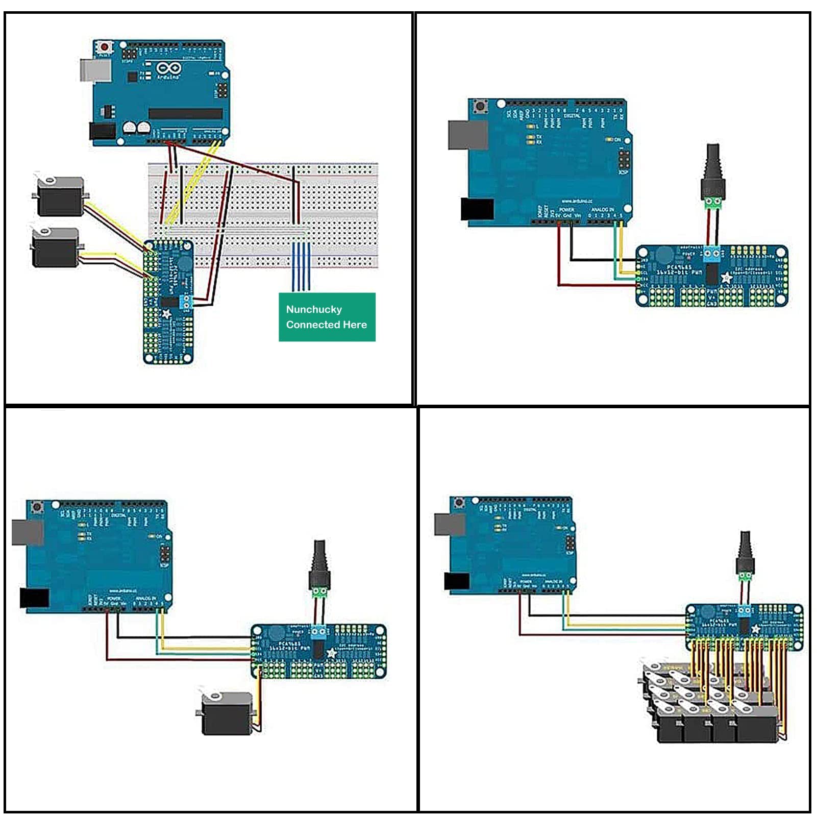 2 Pcs PCA9685 16 Channel 12-Bit PWM Servo Motor Driver Controller Board IIC Module for Arduino Robot Raspberry Pi