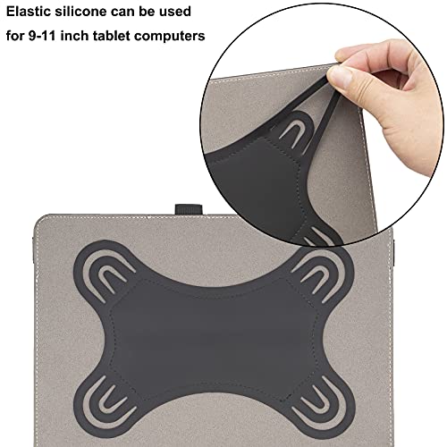 Tzyyy Universal Keyboard Case for 9-11 inch Tablet, Durable PU Leather Cover with Detachable Magnetic Keyboard and Adjustable Silica-Gel Fixing Band
