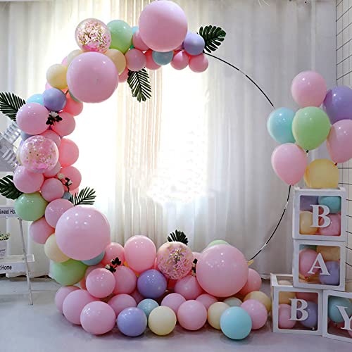 6.3ft Circle Balloon Arch Stand kit,Large Round Balloon Arch Frame fit for Birthday,Wedding,Baby Shower Party Backdrop Decoration