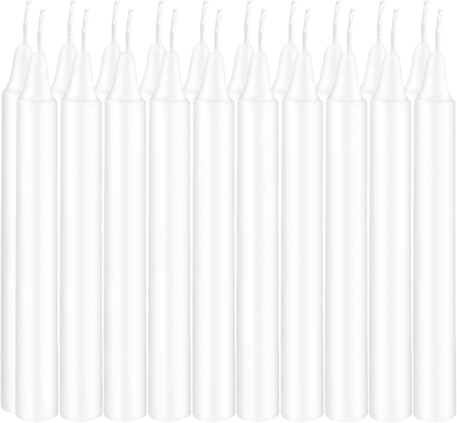4 Inch White Taper Candle for Home Decor,20 Pack Unscented, Smokeless & Dripless Candle Stick, 1.5 Hour Burning Time for Party, Wedding, Dinner and More