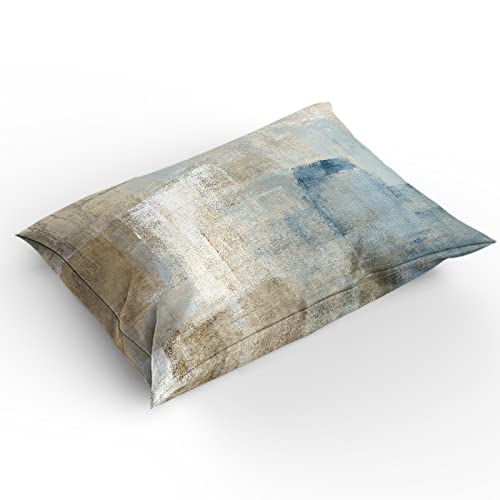 3 Pieces Bedding Set California King Size, Brown Blue Soft Durable Duvet Cover Set Comforter Cover Set with Zipper Closure All-Season Breathable Bedding Set Modern Geometric Oil Painting Abstract Art