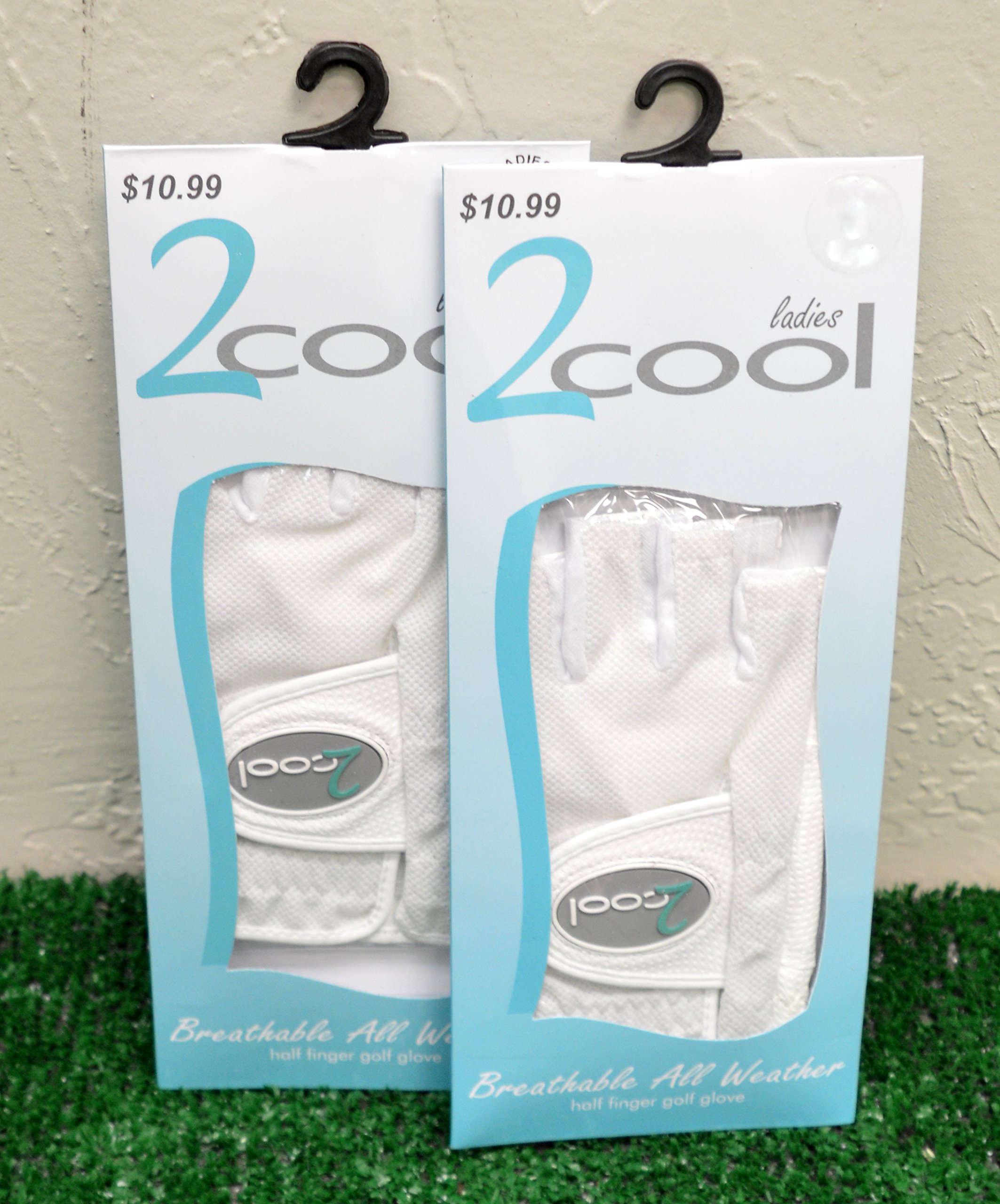 2 cool 2 Ladies Breathable Half Finger Golf Gloves (Small, Right)