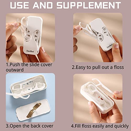 4 Pack Upgraded Dental Floss Portable Case Dental Floss Dispenser Dental Floss Picks Cases Automatic Floss Organizer Travel Floss for Women Men Teeth Cleaning