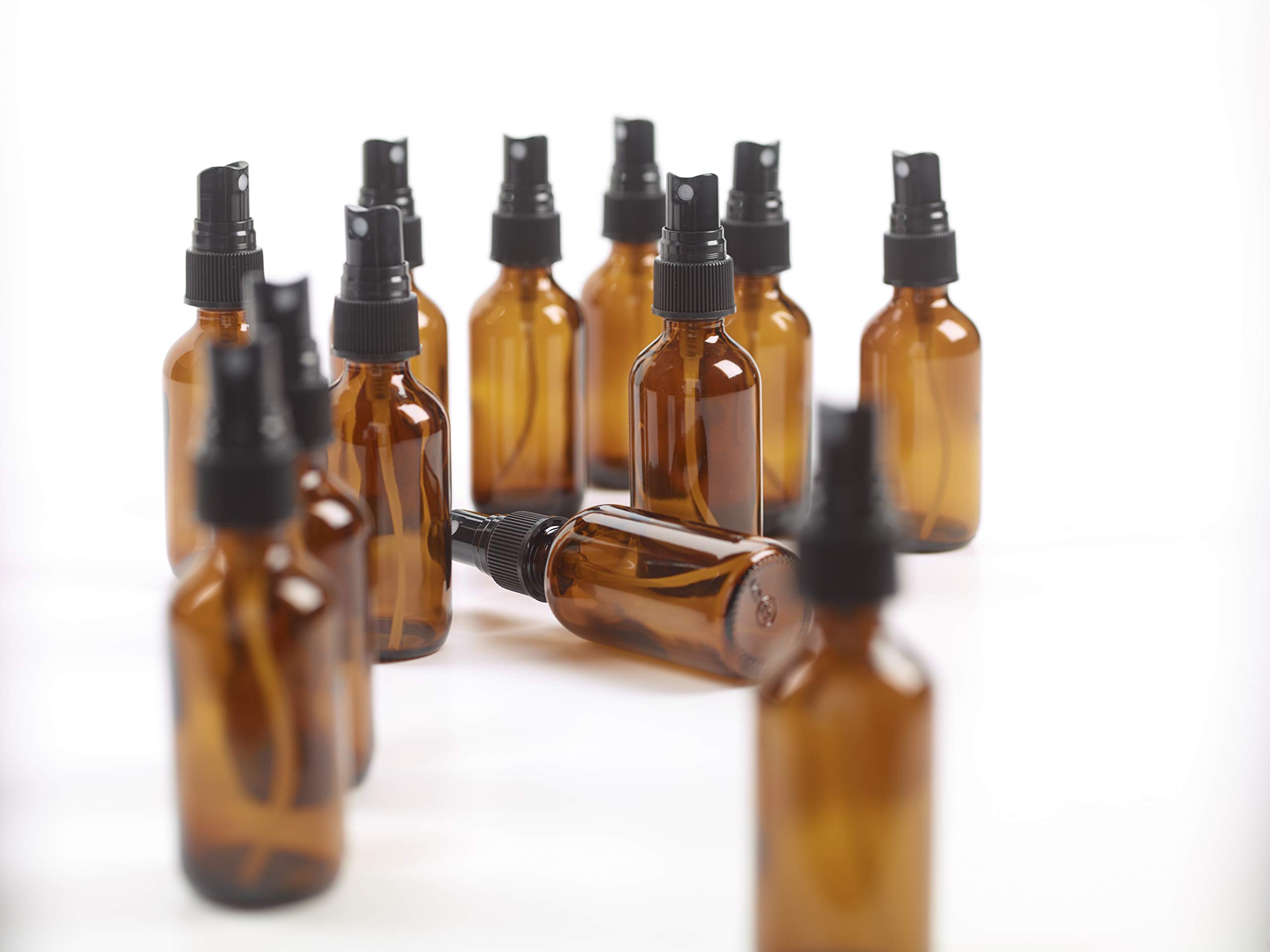 1790 2oz Glass Spray Bottles for Essential Oils, Small Empty Spray Bottle, Fine Mist Spray - Set of 80 Clear Bottles with White Mister Tops