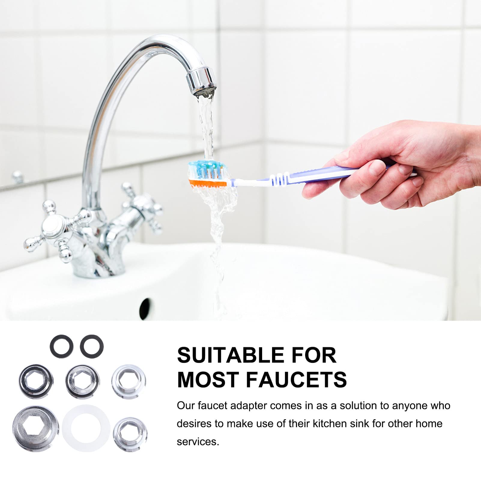 5 Pcs Faucet Connector Faucet Adapter Kit Home Supplies Faucet Adapter Accessory Garden Hose Faucet Copper Adapter Water Filter Kitchen Sink Faucet Adapter