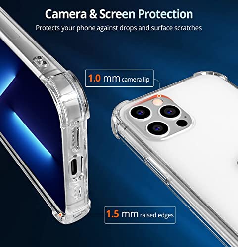 Orase Ultra Clear Cases Designed for iPhone 12 Case & iPhone 12 Pro Case [Non-Yellowing] Protective Slim Phone Case with Shockproof Air Bags, 2020 (Crystal Clear)