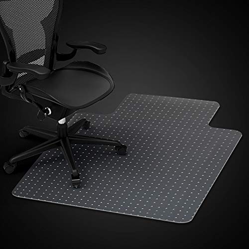 Azadx Clear Office Chair Mat for Low, Standard and No Pile Carpeted Floors, Plastic Computer Desk Chair Mat on Carpet for Easy Rolling, Durable Carpet Protector Mat (36 x 48'' Lipped)