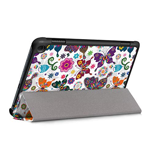 KuRoKo Case Compatible with Amazon Kindle Fire HD 8/HD 8 Plus Tablet(12th Generation 2022 & 10th Generation 2020 Release), Slim Light Cover with Auto Wake/Sleep-Butterfly